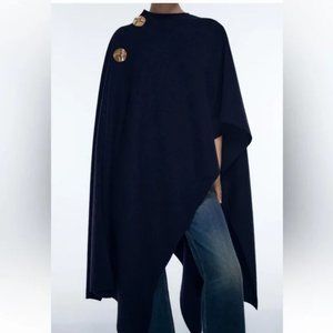 Zara | Jackets & Coats | Zara Buttoned Cape Limited Edition | Poshmark